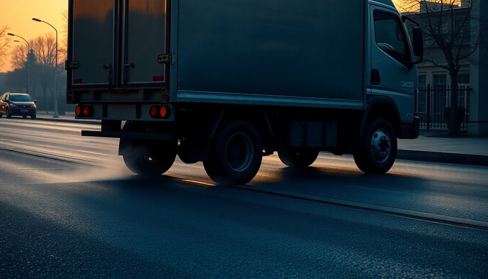 Block Delivery Truck Noise Early Morning